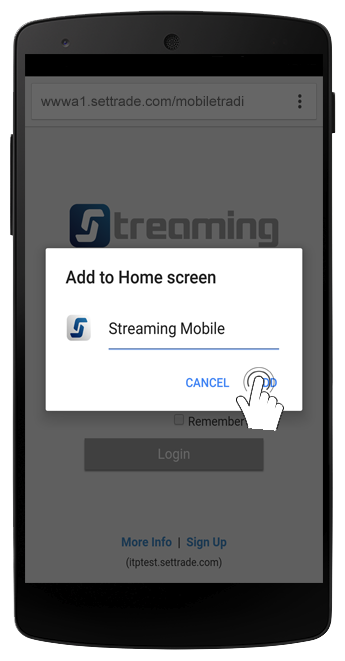Streaming for Mobile login